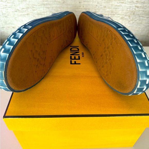 Fendi | Shoes | Fendi Denim Logo Rose Embroidered Womens Domino Low Top Sneakers Us 9eu 39 ...